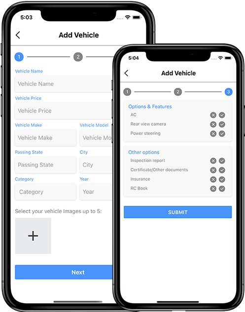 Buy and Sell Used Vehicle App - Swayam Infotech