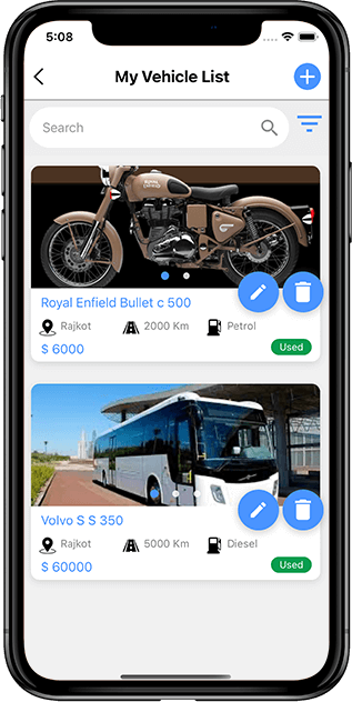 Buy and Sell Used Vehicle App - Swayam Infotech