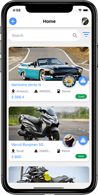 Buy and Sell Used Vehicle App - Swayam Infotech